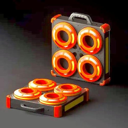 MOLDED HEAVY DUTY RECHARGEABLE LED TRAFFIC CONE RING KIT #LX-TR-35-8PK ...